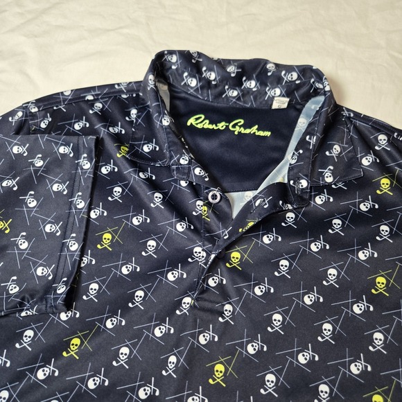 Robert Graham | Shirts | Robert Graham Polo Golf Shirt Large Skull And ...